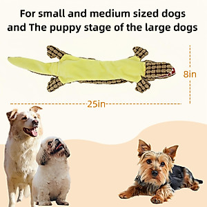 SOCOWVAKA 3PCS Crocodile Brothers Series Interactive Squeaky Dog Toy - Durable and Safe - Ideal for Puppies and Small Medium Dogs - No Stuffing, Easy to Clean, Promotes Dental Health -Lasting Playtime