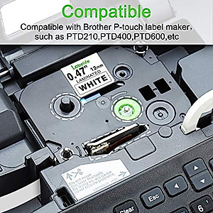 Compatible Label Tape Replacement for Brother Ptouch TZe Label Tape Multicolor Tape Bundle with Replace TZe-231 Label Tapes, 0.47" x 26.2', Black on White/Orange/Red/Blue/Yellow/Green (Total 12-Pack)