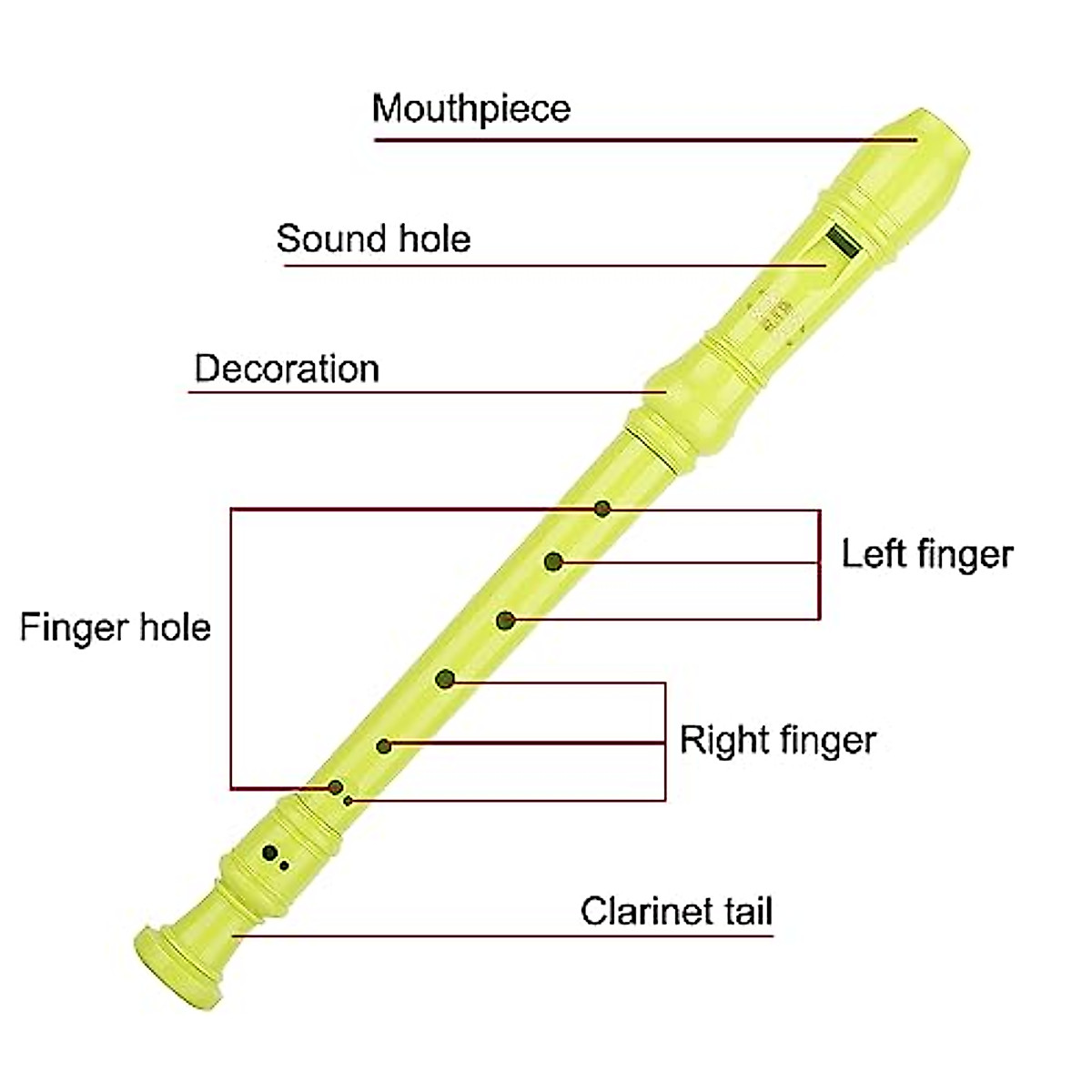 Glory Soprano Recorder Instrument for Kids Beginner, German Fingering C Key Recorder Instrument,Green