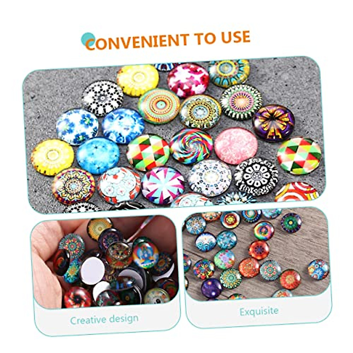 VILLCASE 200 pcs Gem Patch Mosaic Tile Jewelry Making Supplies Magnet Beads Beads DIY Domed Gemstone Patch Ear peircing kit Halloween Jewelry Gems Patch Glass 3D hat for Shoes