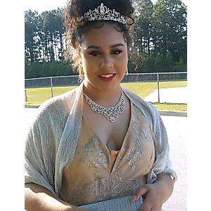 MissShorthair Sparkly Shawls and Wraps for Evening Dresses,Shawl Wraps for Women Wedding Party with Buckle