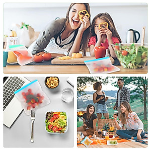 Vosyinm 12 Pack Reusable Ziplock Bags,Silicone Bags Reusable Storage,Reusable Sandwich Bags,Freezable Snack Bag for Storing Meat Lunch Fruit Veggies Snack Make-up(4 Small + 4 Medium+ 4 Large)