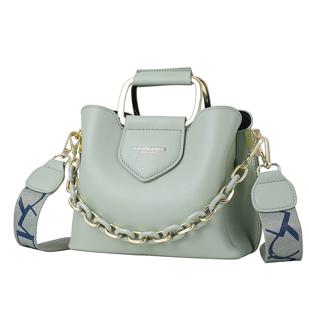 Qiayime women's Fashion shoulder handbags purses PU Leather Top Handle satchel Tote Crossbody Bag (Green)