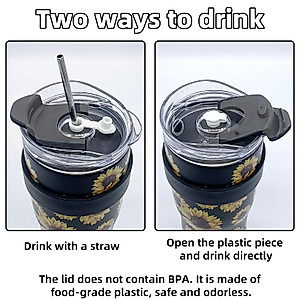 AiHeart 30/40 oz Tumbler Replacement Lids,2pack Spill Proof Straw Lids for YETI,Old Style RTIC,Ozark Trail and More,for Travel Tumblers,Stainless Steel Tumblers,Straw and Sippy Friendly(Black)