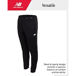 New Balance Boys' Sweatsuit Set - 3 Piece Short Sleeve T-Shirt, Fleece Hoodie Sweatshirt, and Sweatpants (8-12), Size 8, White Black