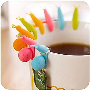 5PCS Tea Bag Holder Cup Snail Shape Candy Tea Infuser Strainer Clip Gift Set