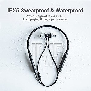 233621 Sense Wireless Earphones with Heart Rate Monitoring Bluetooth Earbuds CVC Noise Reduction Stereo Headphones IPX5 Waterproof in-Ear Headphones for Sport/Workout/Gym/Running(Black)