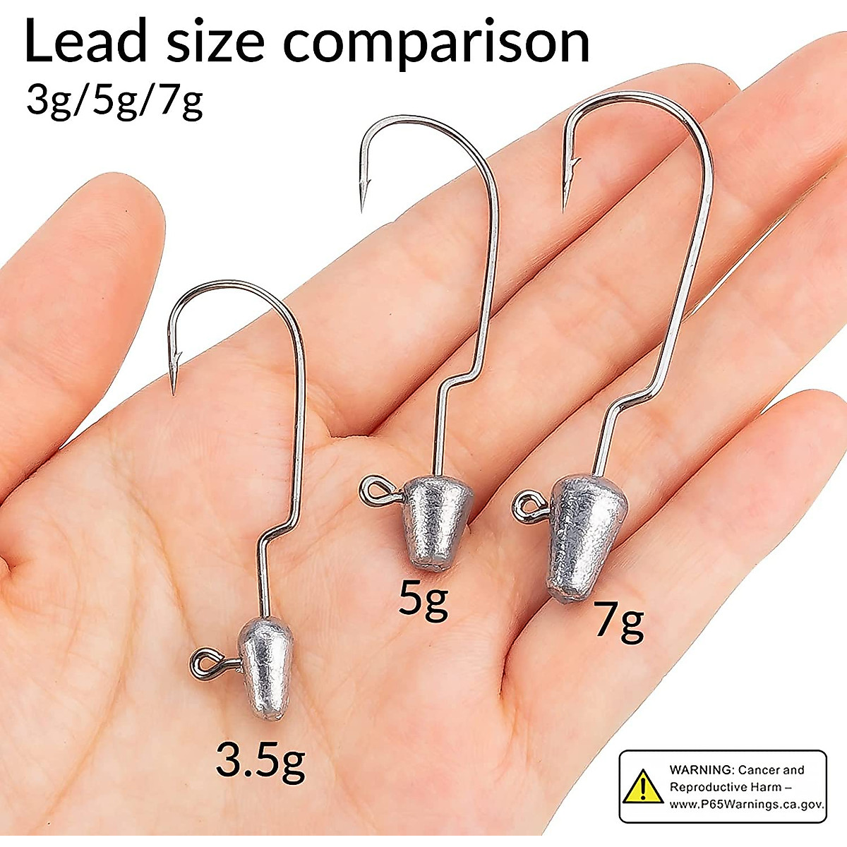 THKFISH 20Pcs Jig Head Bullet Bass Fishing Jig Head High Carbon Steel Offset Round Bend Fishing Hook for Bass Trout Freshwater Saltwater 20pcs #2/0-1/8oz(3g)