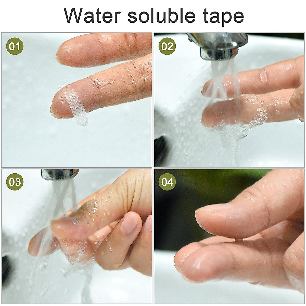 Hotop 1/4 Inch Quilting Sewing Tape Wash Away Tape, Each 22 Yard (3 Rolls)