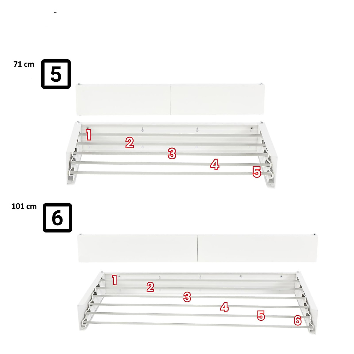 foxydry HIDE Wall Mounted Clothes Airer Balcony Wall Mounted Clothes Airer Outdoor Indoor Retractable Clothes Drying Rack (28 Inch, White (Limited Edition))