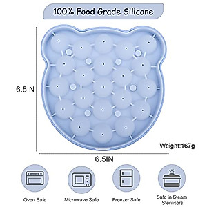 Dilovely Baby Fruit Feeder & Babies Food Freezer Trays with Lid, Pacifier Feeder, Silicone Food Molds Trays for Homemade Baby Food, Frozen Breast Milk Cube, BPA Free Blue
