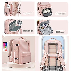 Bylesary Men & Women Travel Minimalist Backpack Carry On Backpacks Airline Approved, Airplane Traveling Waterproof Duffel Bag With Shoe Compartment Casual Daypack