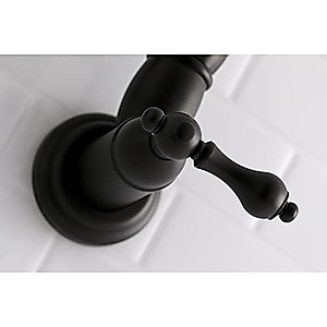 Kingston Brass KS3100AL Restoration Wall Mount Pot Filler Kitchen Faucet, 13 Inch Length, Matte Black