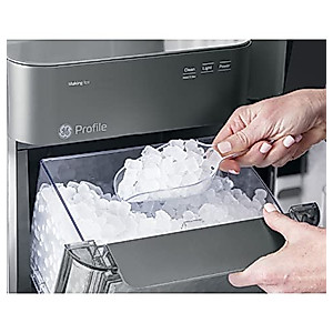 GE Profile Opal 2.0 | Countertop Nugget Ice Maker with Side Tank | Ice Machine with WiFi Connectivity | Smart Home Kitchen Essentials | Stainless Steel