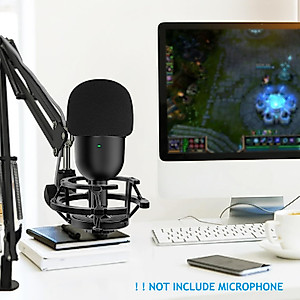 Silence Razer Mini Shock Mount with Foam Windscreen Cover, Anti-Vibration Suspension Shockmount Mic Holder Clip Pop Filter to Blocks Out Plosives for Seiren USB Streaming Microphone AVATAR