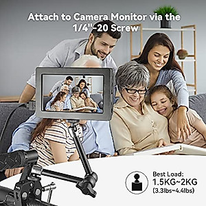 SmallRig 9.8 inch Adjustable Articulating Magic Arm with Both 1/4" Thread Screw for LCD Monitor/LED Lights - 2066B