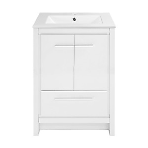 Swiss Madison Virage 24" Freestanding, Bathroom Glossy White Bath Vanity