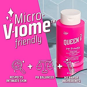 Queen V Pop the Bubbly Bubblebath pH Balanced, Enriched with Green Tea, Mango and chamomile extracts, For Use on External Intimate Area