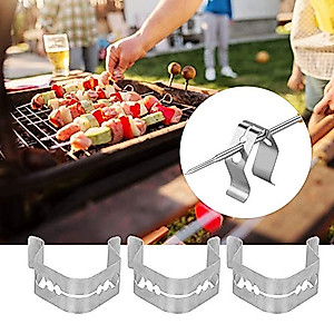 Miskall Grill Thermometer Probe Clip Holder, 3Pcs Kitchen BBQ Grill Accessory Stainless Steel 3-Holes Barbecue Probe Fixing Clip Holders