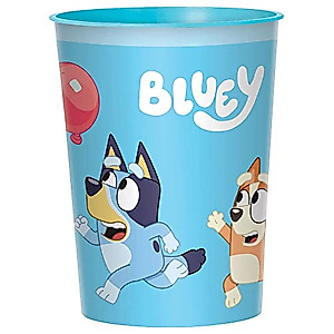Amscan Bluey Birthday Baby Party Supplies Bundle Pack includes 12 Plastic Reusable Cups