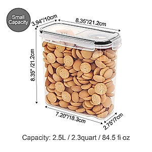 Vtopmart Cereal Storage Container Set, BPA Free Plastic Airtight Food Containers 84.5 fl oz for Cereal, Snacks and Sugar, 4 Piece Set Dispensers with 24 Chalkboard Labels, Black