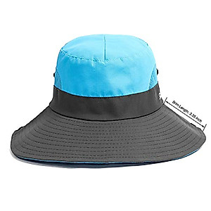 VICSPORT Women Sun Hat Wide Brim Bucket Mesh Boonie Cap Outdoor Fishing Hats UV Protection Blue