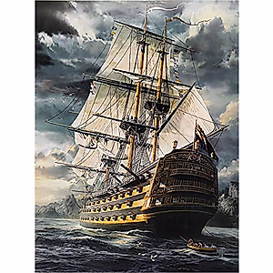 Jigsaw Puzzles for Adults 1000 Pieces-Pirate Ship Jigsaw Puzzles,Best Wooden Jigsaw Puzzles Game Set -29.5" L X 19.7" W
