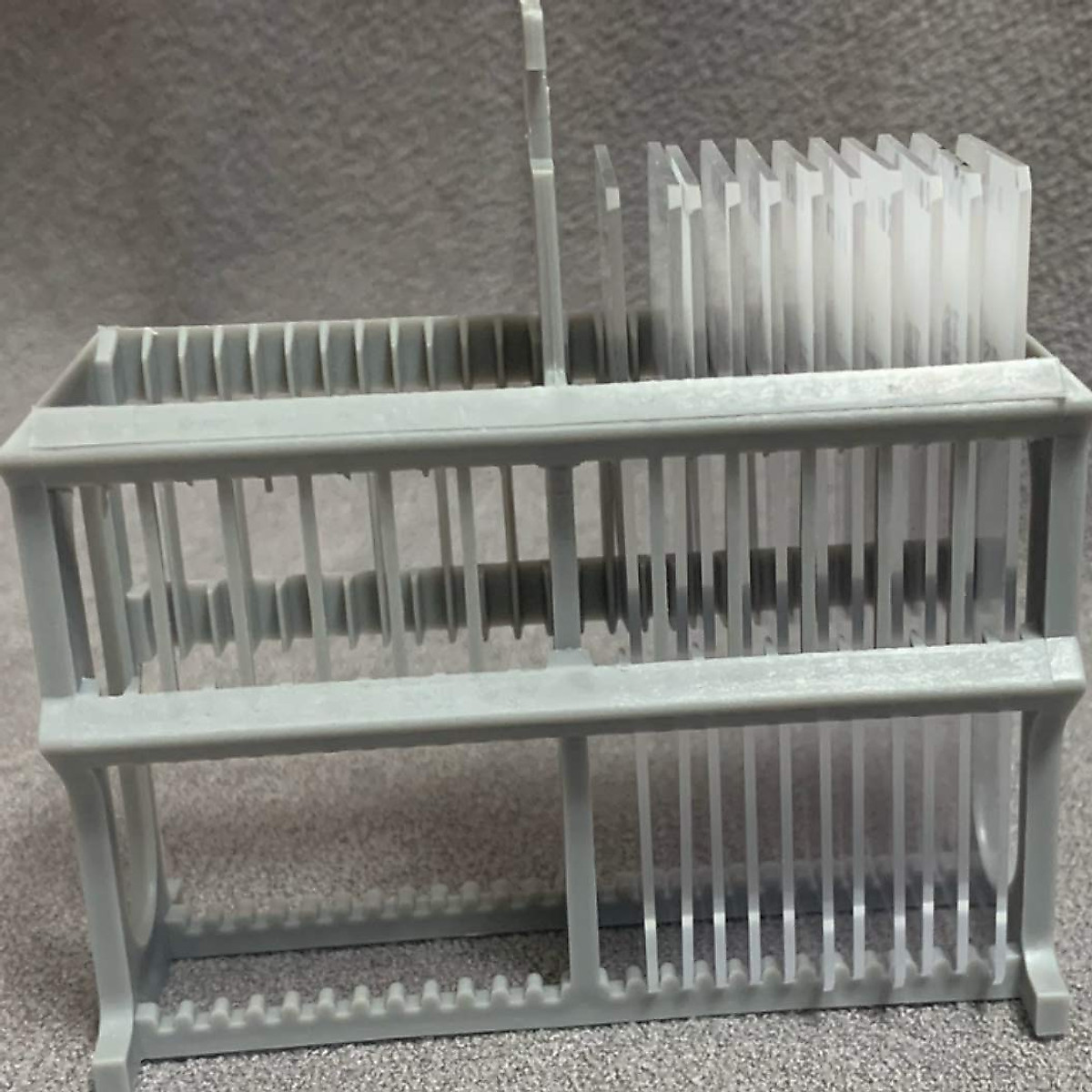 Optimal Scientific Staining Rack Microscope Slide Holder 24 Place Chemical Resistant Plastic (1 Rack)