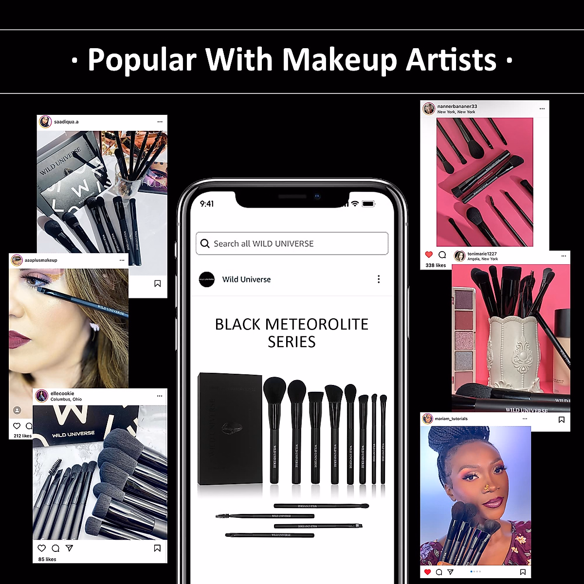 Makeup Brushes 12Pcs Makeup Brushes Set Professional, Premium Synthetic Kabuki Foundation Powder Contour Blush Concealer Eyeshadow Blending Highlighter Eyeliner Eyebrow Makeup Brush (Black)