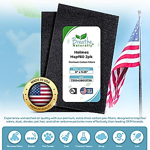 Breathe Naturally - Hapf600 HEPA Carbon Filter Replacement for Holmes Air Purifiers - High Efficiency Carbon Air Cleaner Filters - Compatible with Holmes HAPF600 Series - (2 Pack Carbon Filter C)