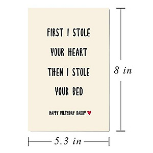 Funny Birthday Card for Dad, Daddy Card, Happy Bday Greeting Card for Father, Stole Your Heart Card