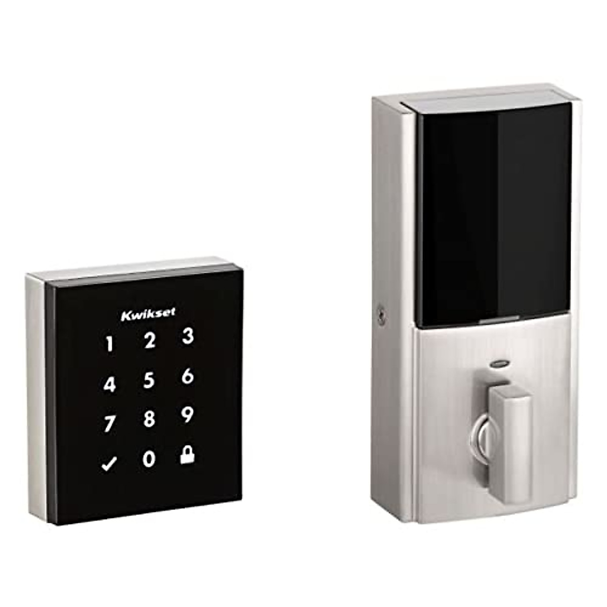 Kwikset 99540-001 Obsidian Keyless Entry Door Lock Z-Wave Plus Electronic Touchscreen Deadbolt, Satin Nickel
