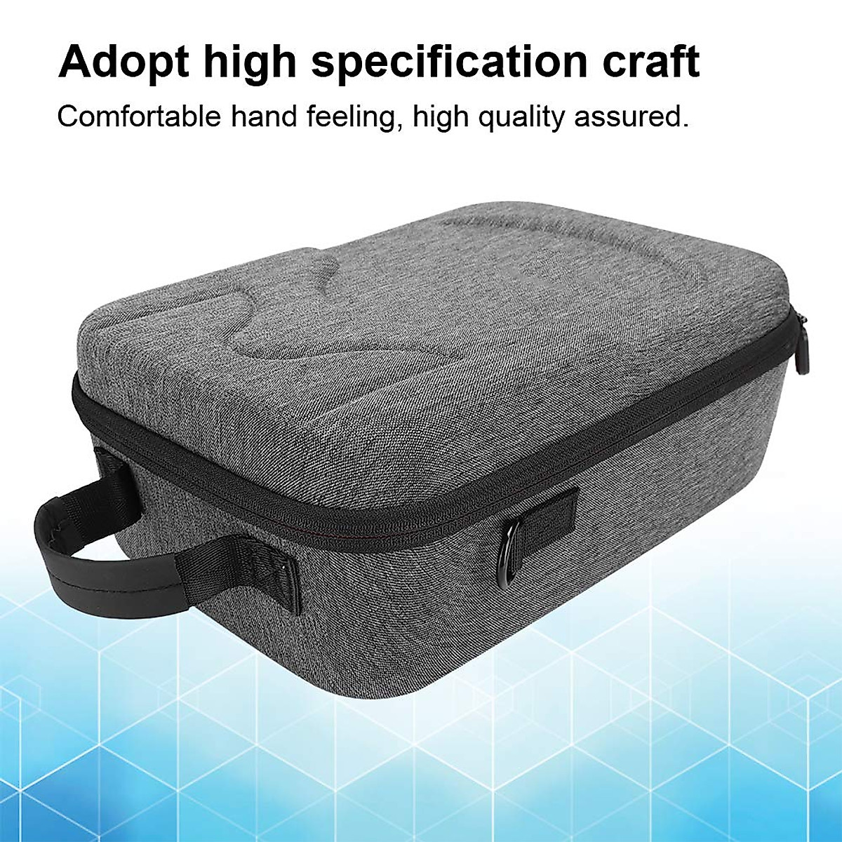 Hopcd Portable Carrying Case for Oculus Quest VR Headset Nylon Hard Shell Travel Case with Shoulder Strap for VR Gaming Accessories (Gray)