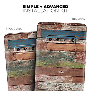 DesignSkinz Vintage Wood Planks Protective Vinyl Decal Wrap Skin Cover Compatible with The Samsung Galaxy S20 (Screen Trim & Back Glass Skin)