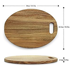 Wood Cutting Board, Cutting Boards for Kitchen, Wood boards for charcuterie, Acacia Wooden Kitchen Chopping Boards for Meat, Cheese, Small Cutting Board for Kitchen 14 x 10.2 Inch