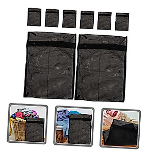 CHILDWEET 8pcs Black Laundry Bag Black Mesh Bags Lingerie Bra Mesh Bags for Travel Washing Machine Pouches Mesh Zipper Wash Bag Bra Bags for Laundry Mesh Bags for Laundry Washing Bags Black