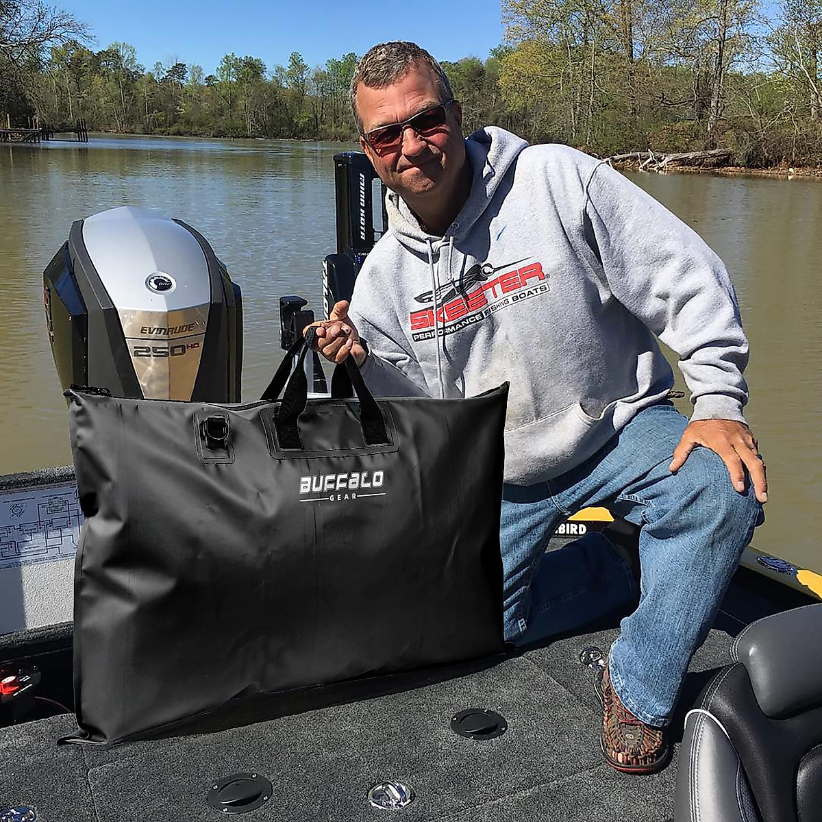 Buffalo Gear Fish Tournament Weigh in Bag for Bass Fishing - 32×19.7in Heavy Duty Fish Bag for Caught Fish Waterproof,Leakproof,Puncture Resistant