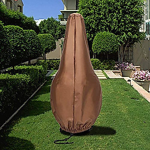 Chiminea Covers Waterproof, Protective Fire Pit Heater Cover, Chiminea Caps, Outdoor Patio Chiminea Covers, Durable Cover for Clay Chiminea , Brown (M:12"X28"X48")