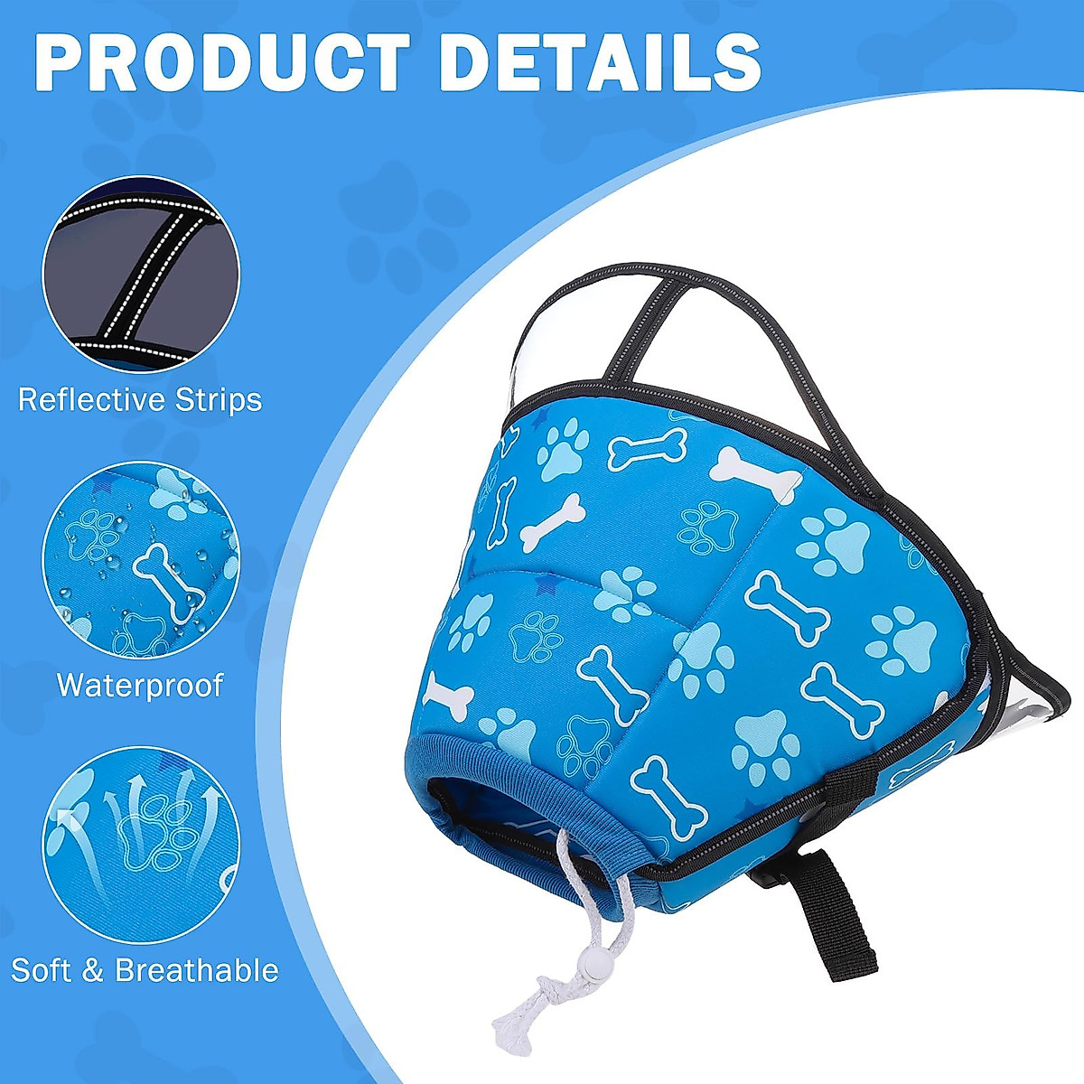 SCENEREAL Dog Cone for Dogs After Surgery, Adjustable Dog Cone Collar Alternative to Stop Licking for Wound Care, Spay, Neuter, Soft Recovery Cone for Medium Large Size Dog, E-Collar Neck Collar