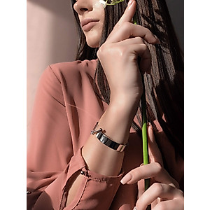 Sincera Fashion Stylish Women's and Girls Bracelet Stainless Steel Bangle with Cubic Zirconia best present