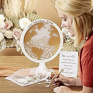 Kate Aspen, Wedding Decoration/Shelf Decor, Globe Guestbook Alternative w/Airplanes