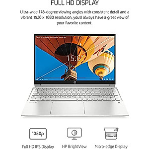 HP 2023 Pavilion 15.6" FHD IPS Touch Laptop Intel 10-Core i7-1255U NVIDIA GeForce MX550 2GB GDDR6 32GB DDR4 2TB NVMe SSD HDMI WiFi AC USB-C Backlit Keyboard Webcam Windows 10 Pro w/RE Accessories