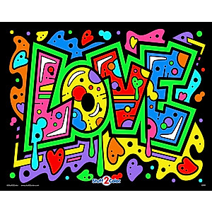 Graffiti Love - Fuzzy Coloring Poster - All Ages Coloring for Kids, Toddlers, Teens, and Adults (Great for Arts and Crafts Coloring Time, After School, or as a Family Activity)