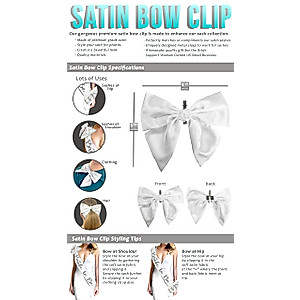 Blue Bride Sash - Set of 2: Crystal Flirty Bride to Be on Navy Blue Bridal Grade Satin Sash & Navy Satin Bow Clip - Something Blue for Bride - Set2(Flrt SshBw) NVY