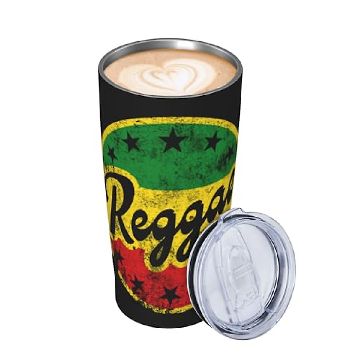 VKKOEWL Jamaican Reggae Logo Stainless Steel Insulated Tumbler 20 Oz Travel Water Bottle Coffee Mug Drink Cup With Lid Straw