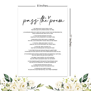 UHADRE Pass The Poem Bridal Shower Game, Minimalist Bridal Shower Cards, Wedding Party Game Cards for Guests, Bridal Shower Ideas-HLYX10