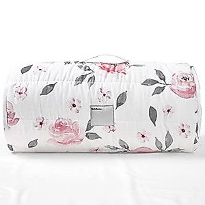 PHF Floral Toddler Nap Mat Set, with Removable Pillow for Toddler Girls, Soft and Lightweight for Daycare, Preschool, Travel, Kindergarten Sleeping Bag, Fits Ages 3-6 Years, Pink Floral