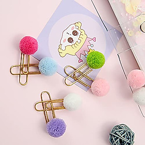 Lan-He Creative Girl Heart Students use Hair Ball Paper Clip Hand Ledger Decoration Colorful Cute Bookmark Small pin Paper Clip