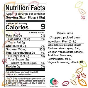 Mayca Moon Chopped Pickled Plums Umeboshi Red Kizami Ume 7.05oz (200g)