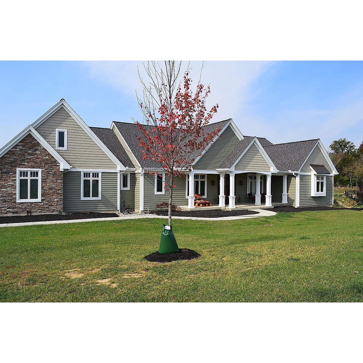 Tree Watering Bag 20 Gallon - Slow Release Drip Irrigation Bag + Staking Kit + Trunk Sleeve